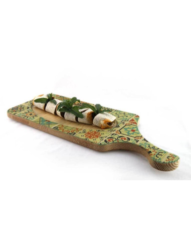 Natural wood serving plates with patchwork design |Architab.Net